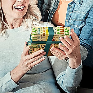 Larcenciel Birthday Wrapping Paper, Kraft Gift Wrapping Paper, Brown Recycled Wrapping Paper, Blue and Red Happy Birthday Design, Gift Wraps for Birthday, Baby Shower, DIY Craft,5 Sheets 27.5x19.6inch