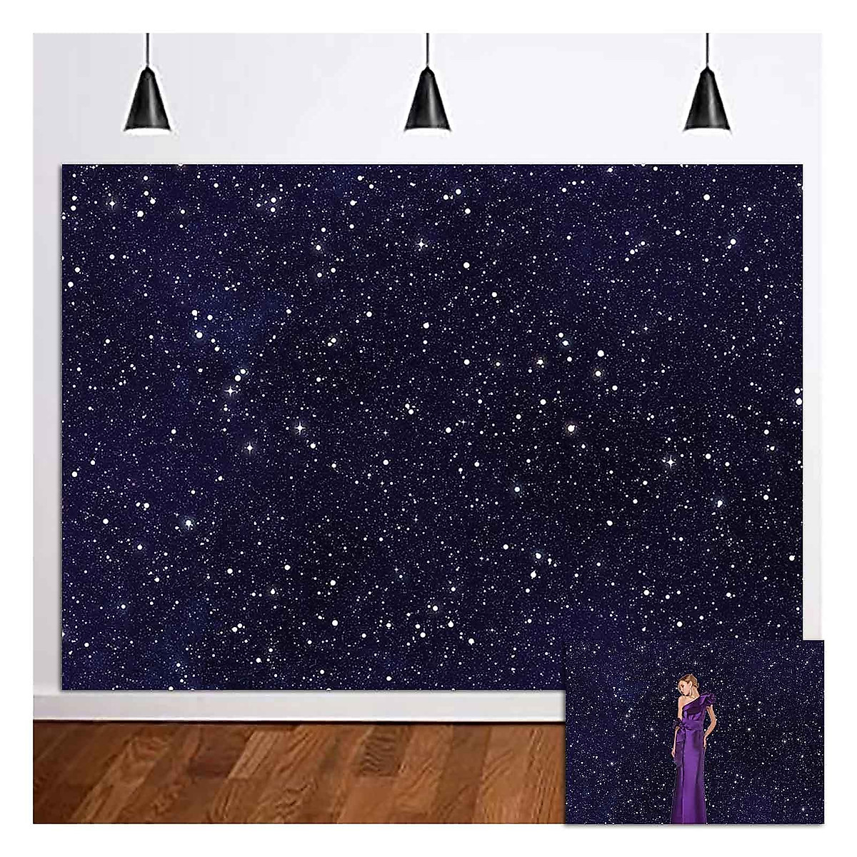 Night Sky Star Universe Space Starry Photography Backdrops Early 2000s Galaxy Stars Children Boy Girl Birthday Party Photo Background Newborn Baby Shower Banner Props 5x3ft
