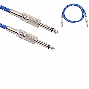 LMMDDP Video Mixer Audio Jack Guitar Cable Nylon Braided 6.35mm Male to Aux 1.8m for Amplifier