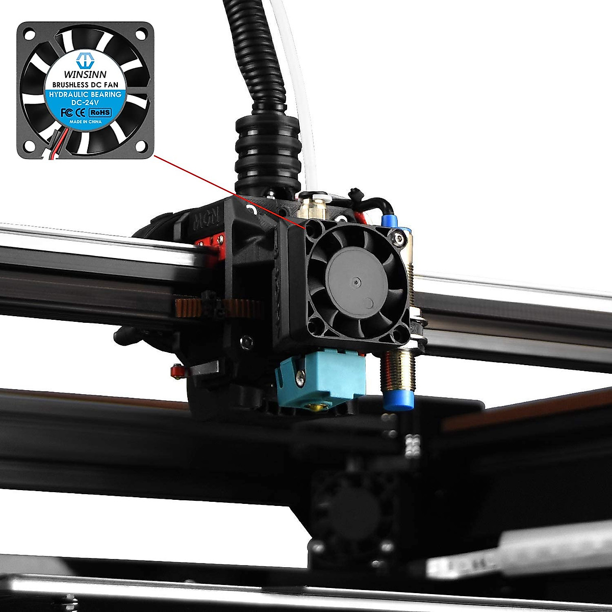 WINSINN 40mm Fan 5V, 3D Printer Micro 5 Volt Fans 4010 Hydraulic Bearing, Brushless Cooling 40mmx10mm 2PIN (Pack of 5Pcs)