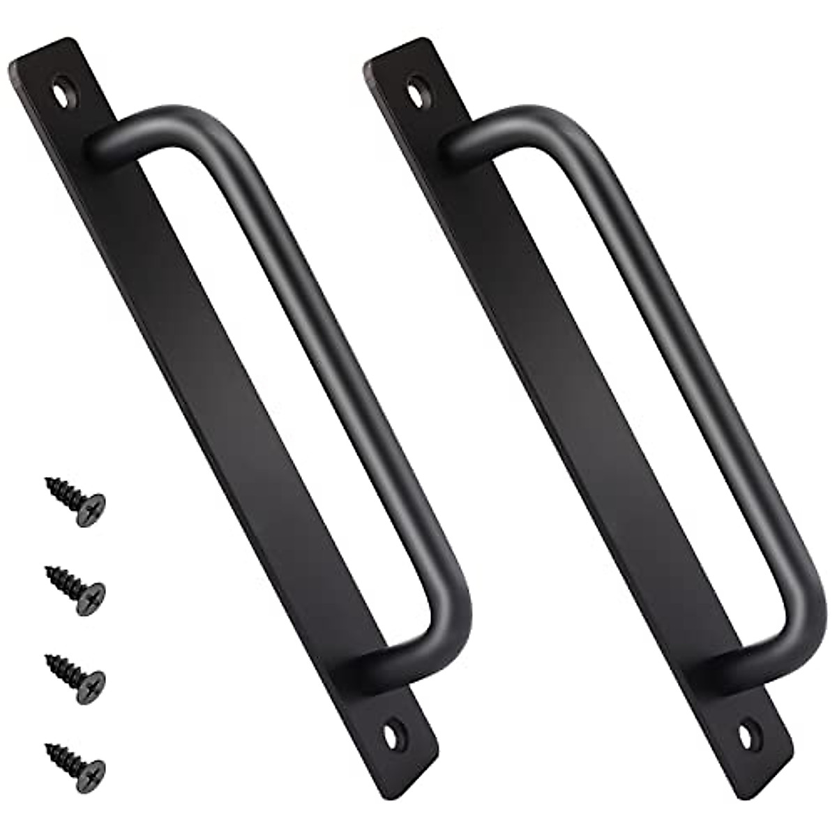 Mozeat Lens 2 Pack Sliding Barn Door Handles Matte Black Barn Door Pull Handle 160mm Double Sided Door Handle Set for Sliding Gate Wardrobe Cupboard Cabinet Closet