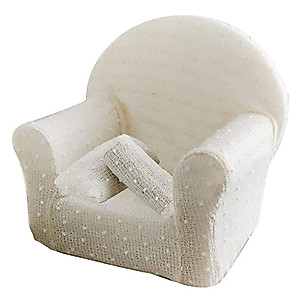 Xoeryoy Baby Sofa Cuddly Sherpa Toddler Armchair Couch Kids Mini Sofa with 2 Chair Armrests Infant Photography Prop White for 1-2 Month