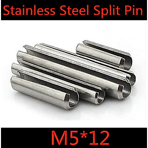 Xuhuhu-Spring M5*12 5 X 12mm 5mm Stainless Steel Elastic Split Pin, 5mm Spring Cotters, 100pcs/lot, Good Mechanical Properties