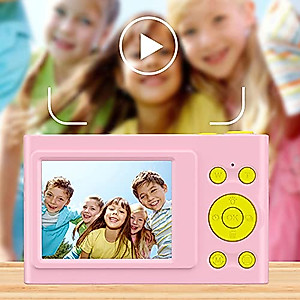 Kids Camera for Boys and Girls Digital Camera with Memory Card 16X Zoom Vlogging Camera 1080P Video Recorder with Multiple Unique Functions Great Birthday Electronic Toys for Children (Pink No Card)
