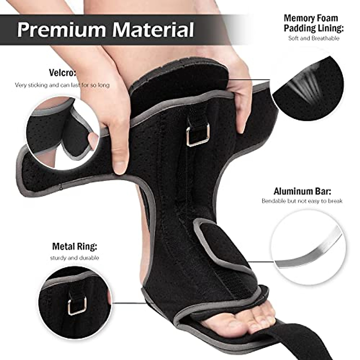 Draland Plantar Fasciitis Night Splint: 2 Pack of Upgraded Foot Brace for Plantar Fasciitis Achilles Tendinitis Pain Relief | Provide Optimal Comfort & Support Intensity | Easy Use & Both for Men Women