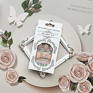 Square Press on Nails Short French Fake Nails Acrylic Glossy False Nails with Colored lines Designs Full Cover Glue on Nails Stick on Nails French Tip Reuseable Nails for Women