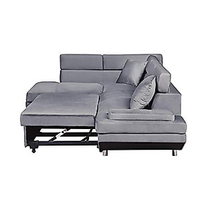 Lexicon Estelle Sectional Sofa Bed, Gray