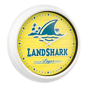 La Crosse Technology 433-3841LS 15.75 Inch Landshark Indoor/Outdoor Analog Wall Clock, White