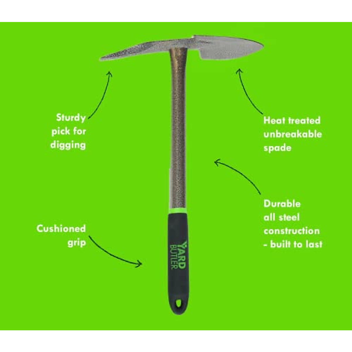 Yard Butler Terra Planter All Steel 15” Planting Trenching Digging Garden Hand Tool Dual Action Mini Spade And Pick – TT-2P