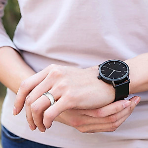 Uloveido 8mm Stainless Steel Band Islamic Muslim Muhammad Shahada Arabic God Mantra Ring In Arabic and English (Platinum Plated, size 9)