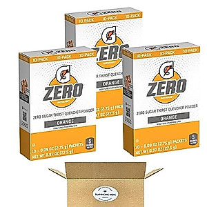 Gatorade G ZERO Orange Sports Drink Mix - Pack of 3 (30 packets in total)