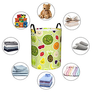 Cute Fruits Laundry Basket Hamper Dirty Clothes Hamper For Laundry Waterproof Laundry Baskets with Handles Storage Basket for Toys Clothes Organizer Bedroom Decor