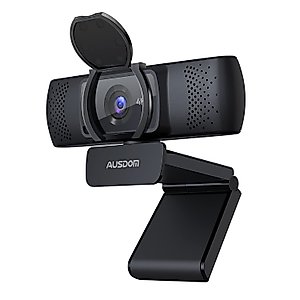 AUSDOM 4K Webcam, Autofocus Webcam with Microphone, Privacy Cover, Plug and Play USB Computer Web Camera for Pro Streaming/Online Teaching/Video Calling/Zoom/Skype (Black-4K)
