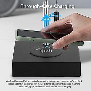 JS NOVA JUNS Table Lamp with USB Port, Wireless Charging Bedside Lamp with Flaxen Fabric Shade, Modern Nightstand Lamp Perfect for Bedroom, Living Room, Study Room, Office