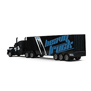 Vokodo RC Semi Truck and Trailer 18 Inch 2.4Ghz Fast Speed 1:16 Scale Rechargeable Battery Remote Control Tractor Tanker Hauler Car Big Rig 18 Wheeler Toy for 3 4 5 6 7 8 Year Boys Kids (Black)