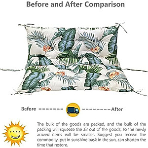 GPPSUNGD Swing Replacement Cushions with Backrest Outdoor Waterproof Overstuffed Bench Cushion 2-3 Seater for Garden Patio Furniture (60 X 40 Inch, Red)