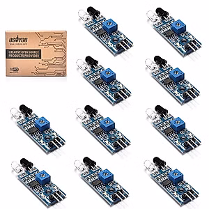 OSOYOO 10PCS Obstacle Avoidance Sensor Module for Arduino Smart Car Robot Raspberry Pi 4 3 Model B with IR Transmitting, Receiving Tube, Photoelectric Switch