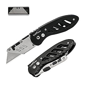 ALBATROSS UPK001 Utility Knife,Quickly Change Blades, Black Folding Pocket Knife Used for Cartons, Cardboard and Boxes