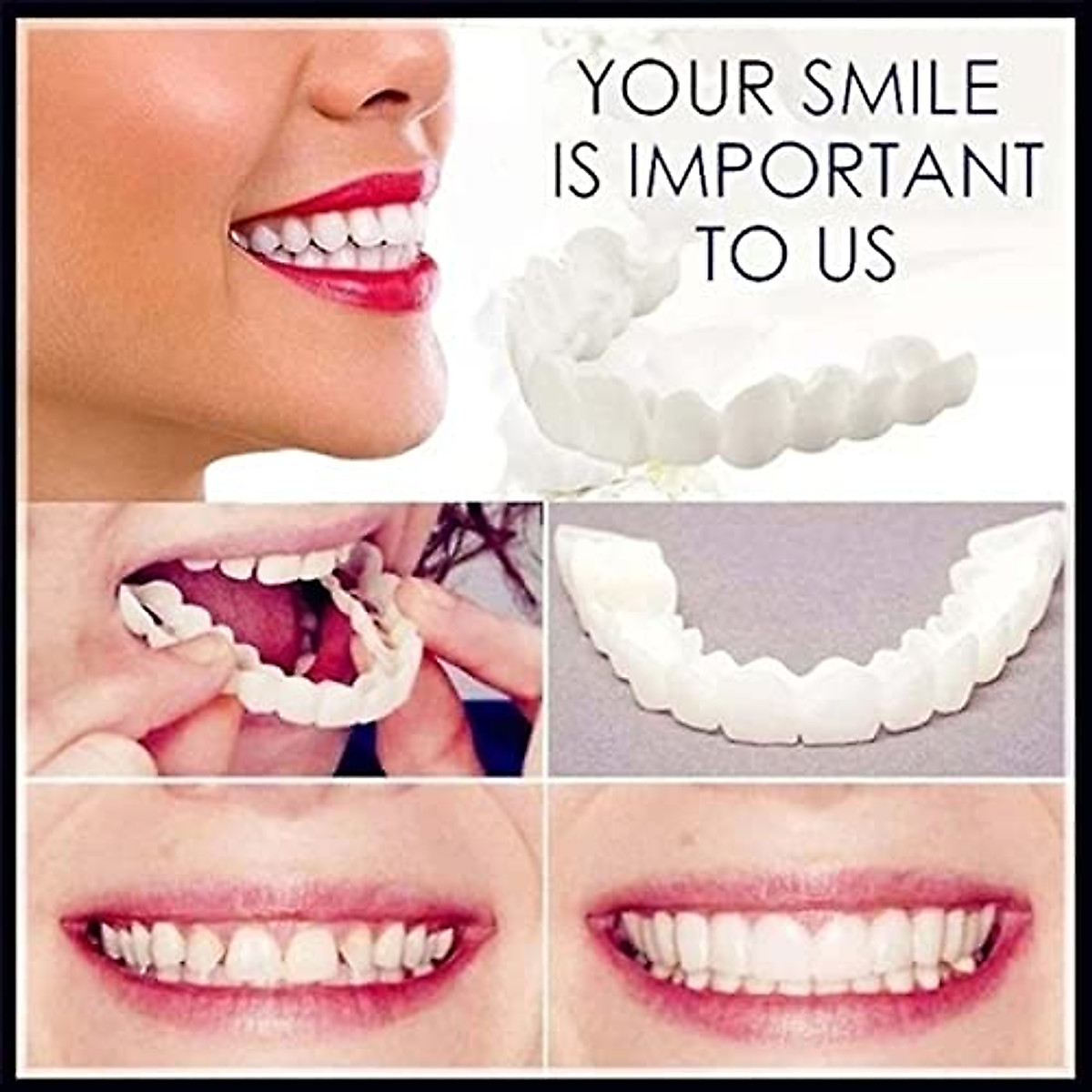 2 Pairs of Instant Veneer Dentures for Men and Women, Customizable Temporary Dentures, Perfect Braces and whitening Replacements, Protect Your Teeth and regain a Confident Smile Multicolor