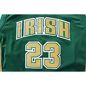 Custom Men's Lebron #23 High School Basketball Jersey Men (Green,L)