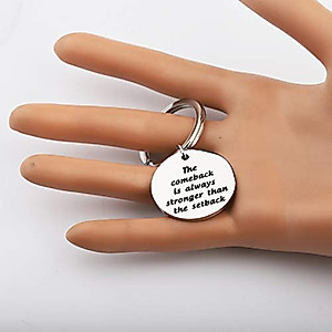 BAUNA Sobriety Keychain Addiction Recovery Jewelry Comeback Key Ring