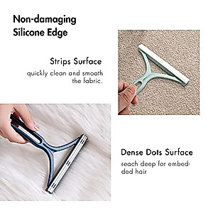 Greenkit Pet Hair Remover for Couch,Non-Damaging Pet Hair Remover for Furniture,for Clothes,Carpet Scraper,Pet Fur Remover,Lint Brushes for Pet Hair(Blue,1pc)