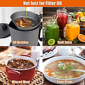 Bacon Grease Container with Strainer 1.7L Used Cooking Oil Container Deep Kitchen Fat Filter Pot Grease Keeper Stainless Steel Large Frying Oil Disposal/Storage Can