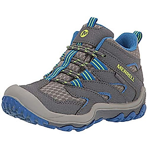 Merrell Chameleon 7 Access MID WTRPF Hiking Boot, Grey/Blue, 3 US Unisex Little Kid
