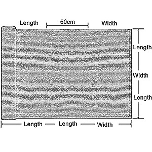 WUZMING Balcony Privacy Screen, Weatherproof UV Protection with Eyelet for Outdoor Deck Garden Fence, Including Rope and Cable Ties (Color : Gray, Size : 90x500cm)