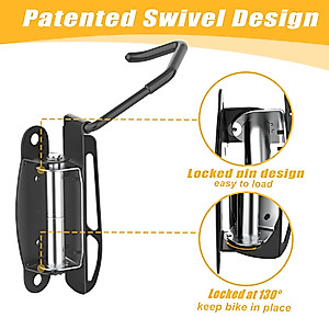 TORACK Wall Mount Swivel Bike Rack with Locking Mechanism, Bike Hangers for Garage Wall Vertical Space Saving Bike Wall Mount Garage Home Bike Storage, Pack of 2