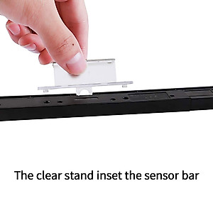Aokin USB Sensor Bar for Wii, Replacement USB Wired Infrared Ray Sensor Bar for Nintendo Wii, Wii U, Includes Clear Stand, Silver/Black
