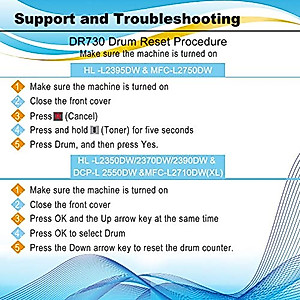 XZMHX DR730 DR-730 Replacement Drum Unit (Not Toner) Compatible for Brother DCP-L2550DW HL-L2390DW HL-L2370DWXL HL-L2370DW MFC-L2710DW MFC-L2750DWXL MFC-L2750DW MFC-L2710DW (1 Black)