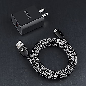 Android Fast Charger,Quick Charger 3.0 USB Fast Wall Charger Plug with Micro USB Cable Compatible for Motorola Moto E E5 E4 Plus/Play,E5 Supra,G5 G5S G4 Plus/Play,G6 Play/Forge,Moto Droid Turbo 2