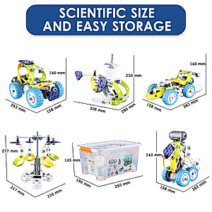 BRUVISH 10 in 1 Building Toy Set, STEAM Building Blocks with Electric Powered Motor for Children Boys Girls, Construction Toys with Tools for Kids Age 5 6 7 8 9 10 11 12, Engineering Building Bricks