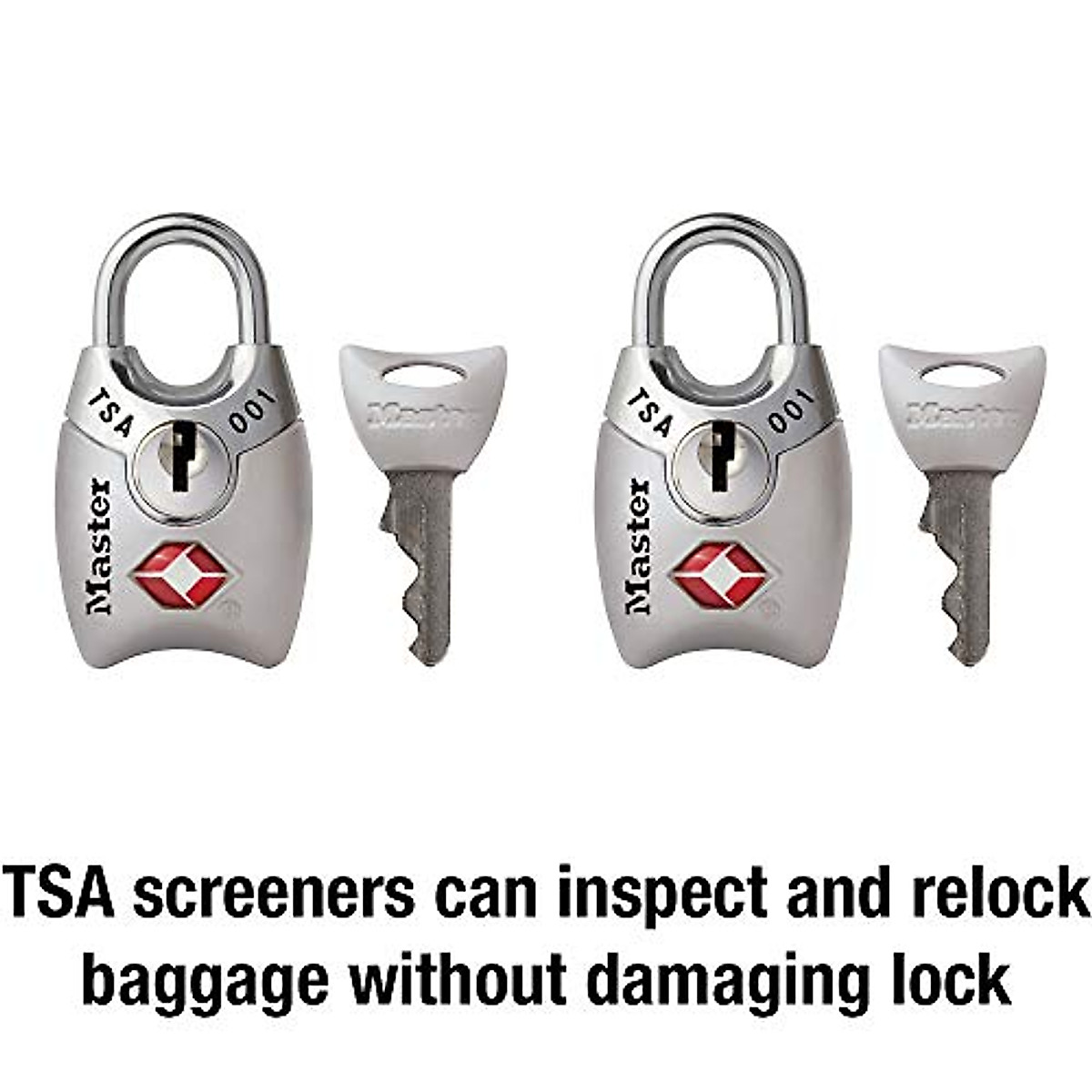 Master Lock 4689T TSA Approved Keyed Lock, 2 Pack, Colors May Vary