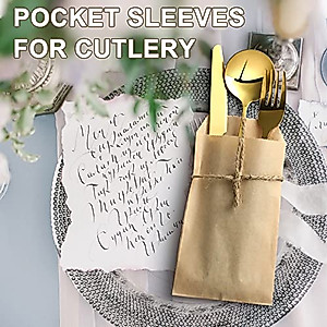 1000 Pack 3 x 5 Inches Kraft Paper Bags Mini Paper Bags Natural Brown Treat Bags Small Flat Favor Bag Silverware Bags Party Favor Bag Envelopes Merchandise Bags for Cookie Snacks Candy Small Gift