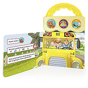 CoComelon Wheels on the Bus 3-Button Sound Board Book for Babies and Toddlers, Ages 1-4
