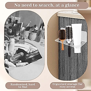 Adhesive Hair Tool Organizer Wall Mounted, Acrylic Hair Brush Holder for Bathroom, No Drilling Hair Comb Holder with 3 Holes, Transparent Hair Tool Storage Holder for Curling Irons, Flat Irons