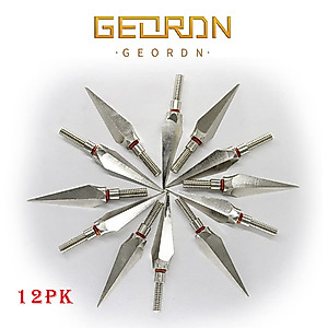 Traditional Bow Hunting Broadheads 150 Grains 100 Grains 12Pk One-Piece Broad Head,Archery Target Tip, Arrow Heads,Archery Field Points (100 Grains-Silver 12pk)
