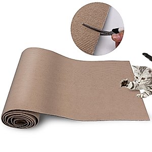 XUYEDOGLSH Cat Scratch Mat，Cat Scratch Carpet Trimmable Self-Adhesive Cat Scratch Pad,Decorative Cat Tree Shelf，Cat Wall，Cat Scratching Post,Cat Couch Protector 78.7"x15.8"