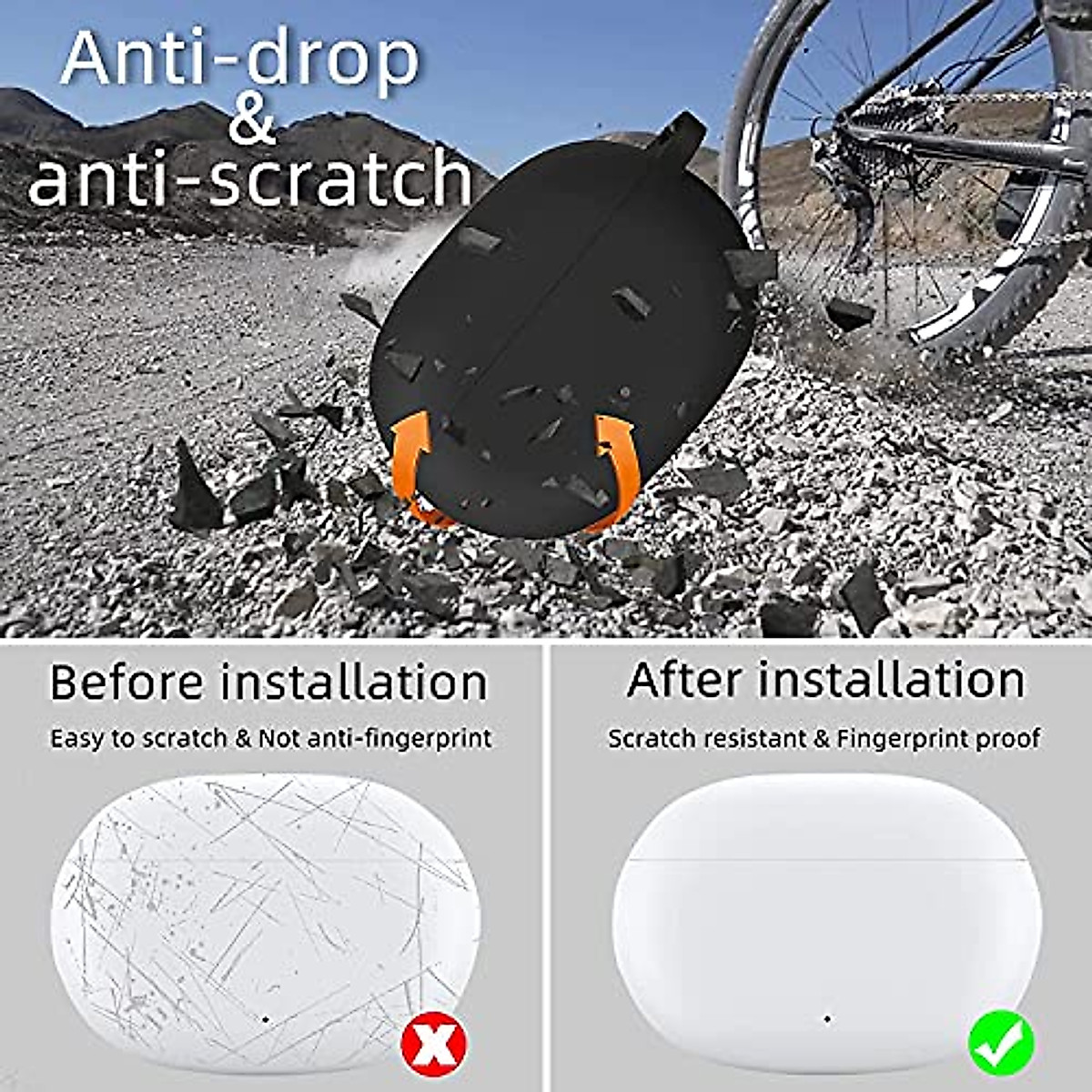 Maidea Case Cover Compatible with New Beats Studio Buds – True Wireless Noise Cancelling Earbuds, Anti-Fall Protective Cover for New Beats Studio Buds (Black)