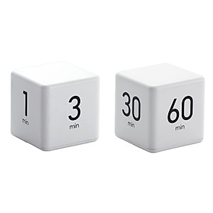 Feilifan Cube Timer, Kitchen Timer Kids Timer for ADHD Productivity Workout Flip Timer Classroom for StudyTime Countdown Management Settings 15 20 30 60 Minutes