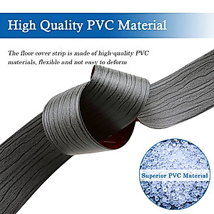 Floor Transition Strip Self Adhesive Floor Cover Strips Flooring Transitions Laminate 2" Wide Vinyl Flat Divider Elegant Wood Grain Design (5cm, 3.3Ft, Dark Gray)