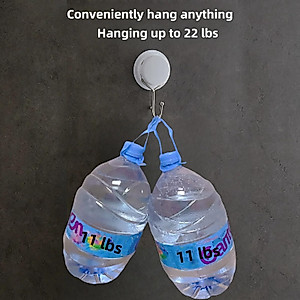 MEILEW Heavy Suction Cup Hooks，Large Suction Cup Hook Hanging Towel Inside Shower Wall，Home so Strong Suction Cup Hooks for Shower Window Bath and Glass Hanging up to 22 lbs(2-Pack), White, D-260015