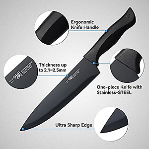 HUNTER Knife Set, Kitchen Knife Set 16PCS black knife set, knife set with Acrylic Stand, Knife Set Dishwasher Safe, Sharp knife set, Elegant Black