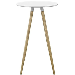 Modway Track 24" Contemporary Modern Round Bar Table in White