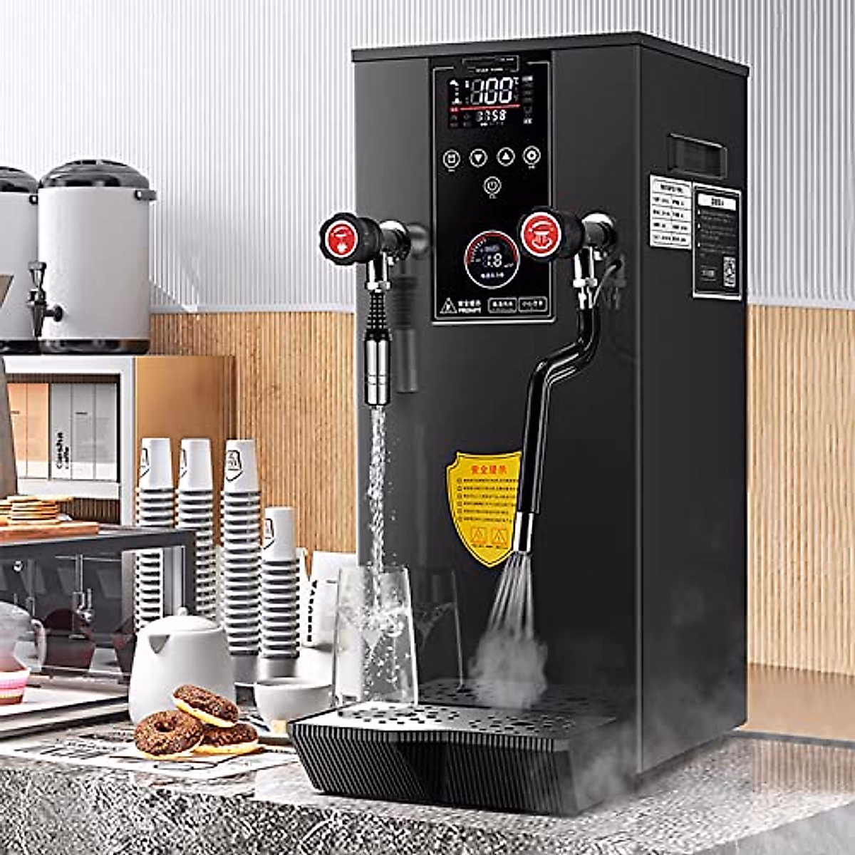 KJLYLPP 12L Commercial Multi-Purpose Milk Frother, Electric Milk Foam Maker LED Display for Espresso Coffee Tea Coffee Shop Dessert Shop Hotel Milk