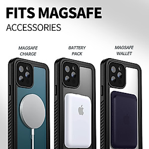 BEASTEK for iPhone 12 Pro Max Waterproof Case, FSN Series IP68 Magnetic Shockproof Case with Built-in Screen Protector and MagSafe Protective Cover, iPhone 12 Pro Max 6.7 inch (Red)