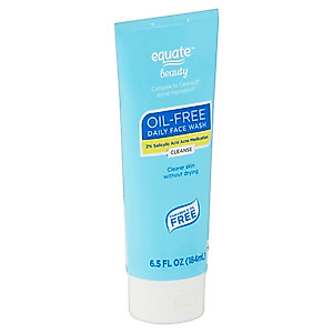 Equate Beauty Oil-Free Daily Face Wash Cleanser, 6.5 fl oz (Pack of 2)