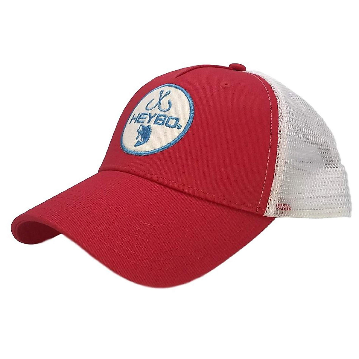 Heybo Meshback Trucker Hat (Fish Hook Coral/White, One Size Fits All)